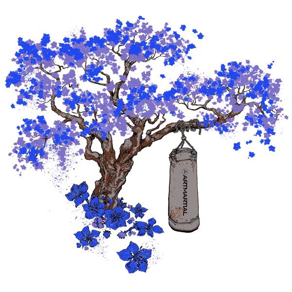 Junior 'Blue Blossom Tree' Front Print Hood